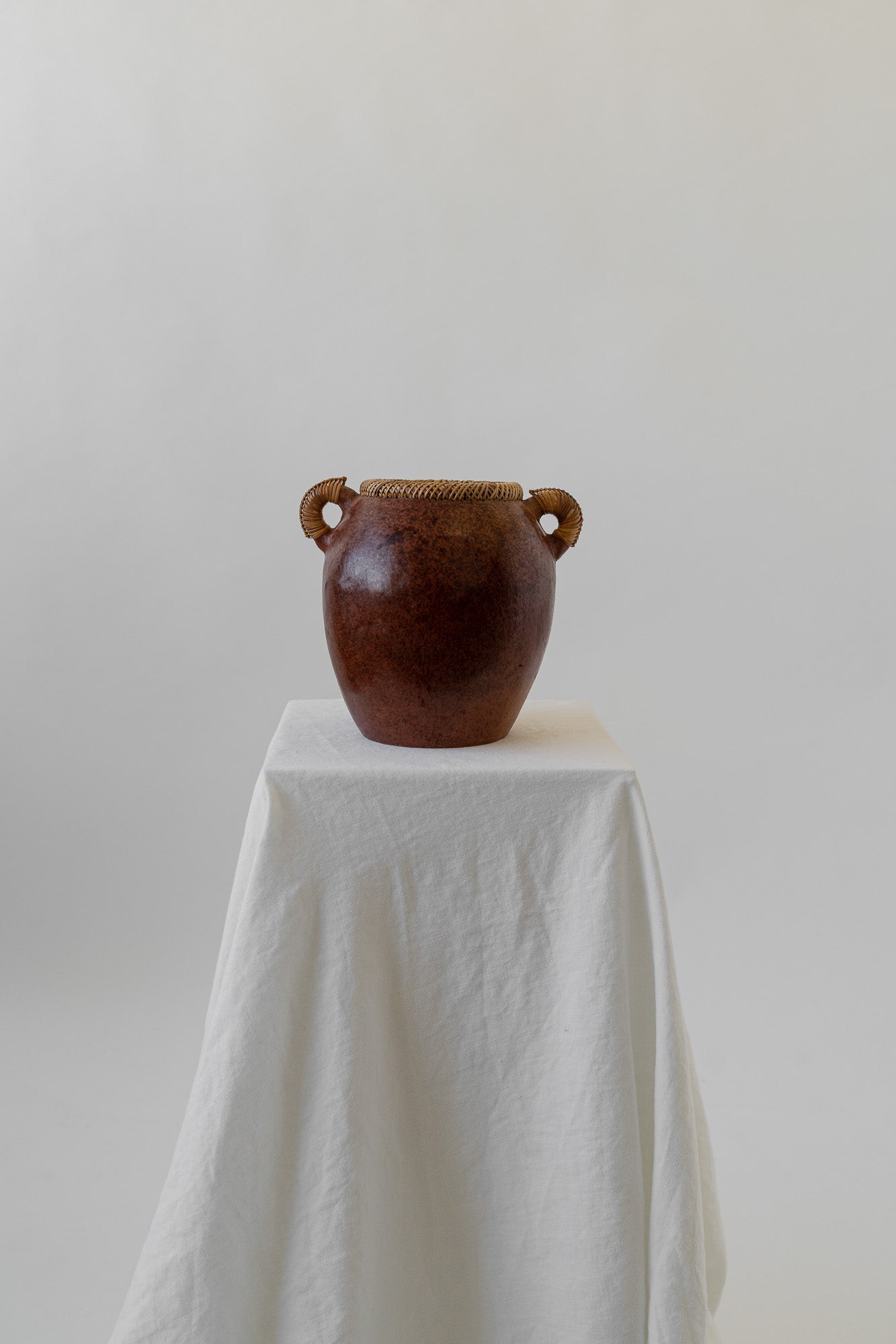 Clay Jug with Wicker Handles – Caroline Turner Interiors