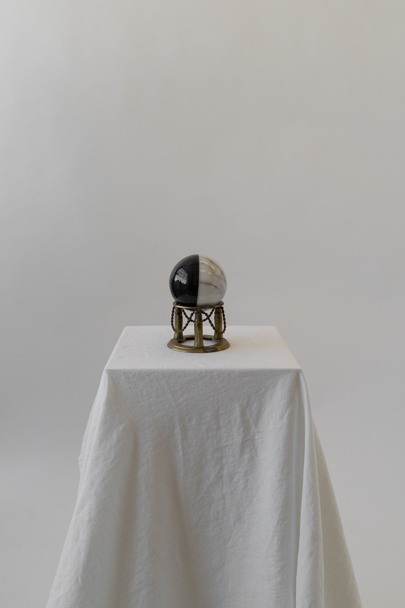 Marble Sphere with Brass Stand – Caroline Turner Interiors